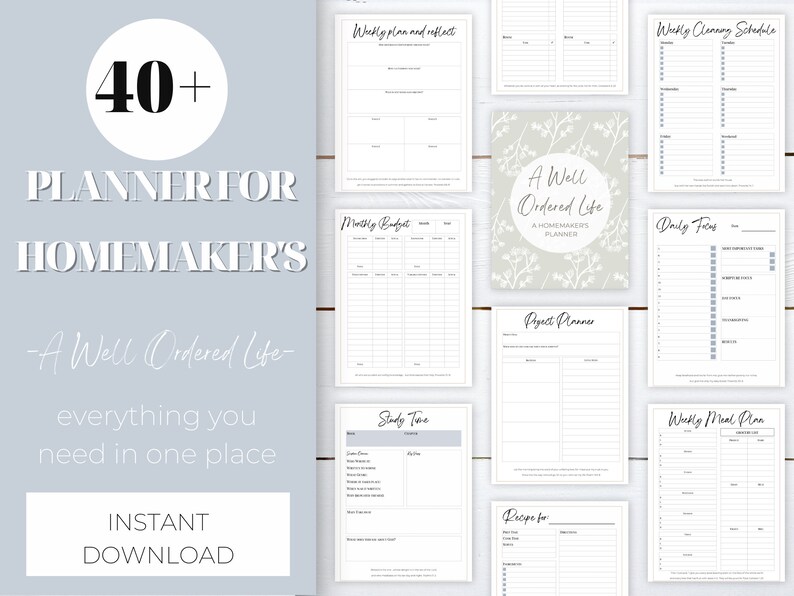 Christian Planner Homemaker Planner Home Management Home - Etsy