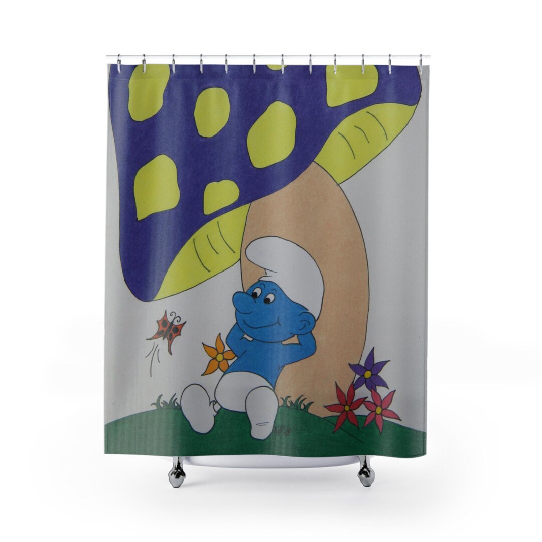 Smurf Shower Curtain - Etsy