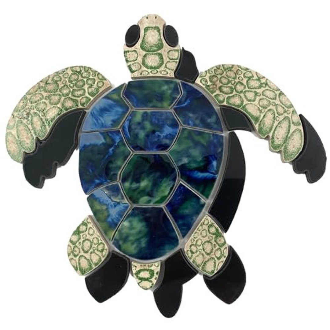 Green Sea Turtle Pool Mosaic Tile, Medium 1 PC 9.5 - Etsy