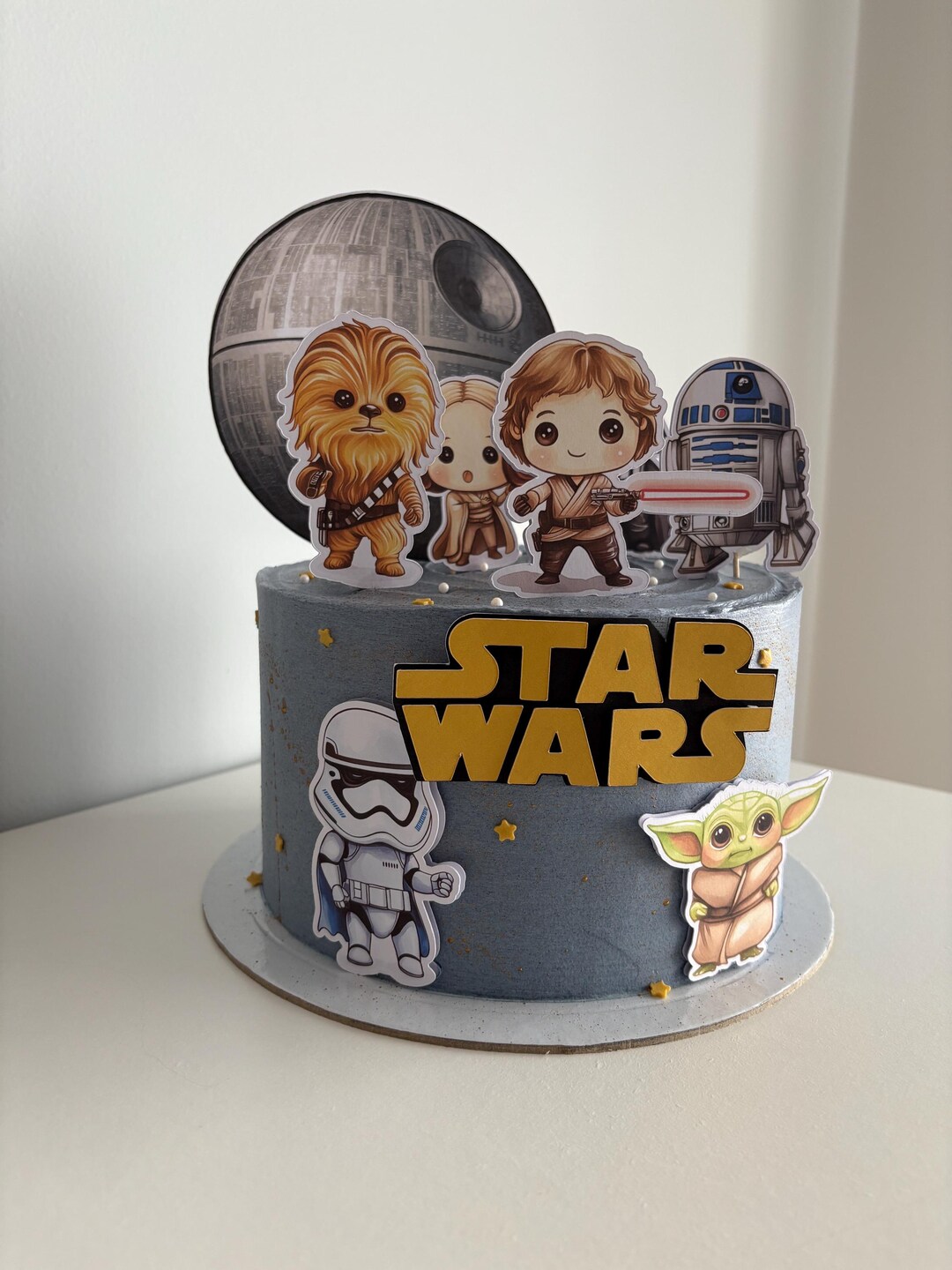 Star Wars Cake Topper Set Chibi Characters Double-sided Sci-fi Party ...
