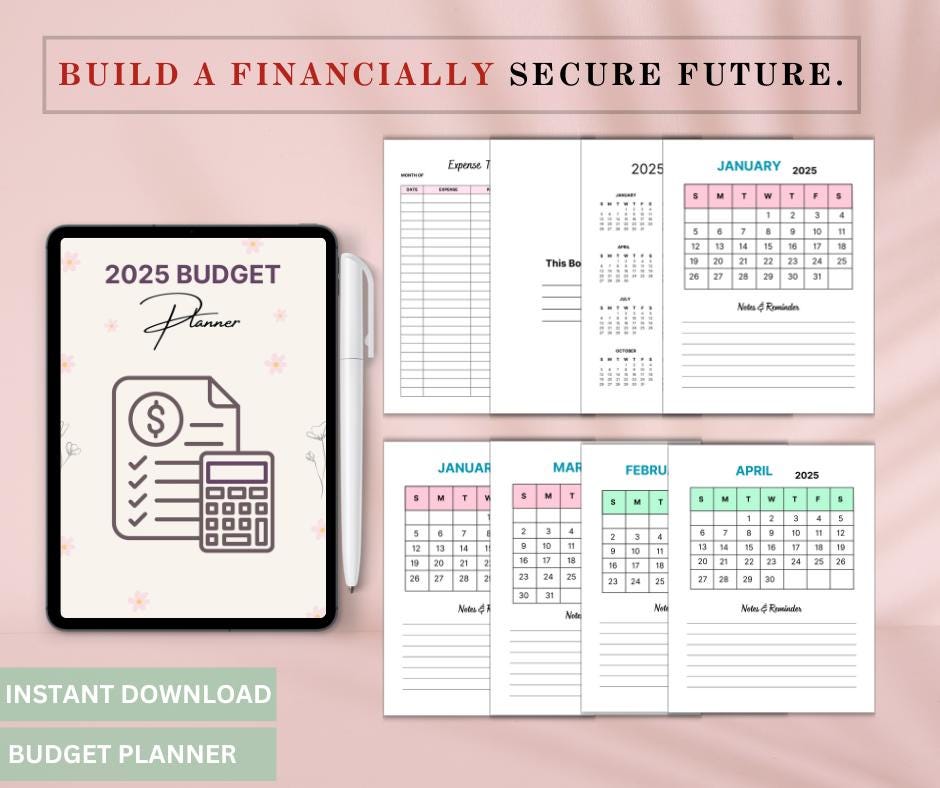 2025 Budget Planner Editable Financial Organizer to Track Income ...