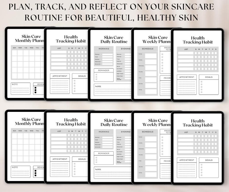 Daily Skincare Routine Planner Printable Self-care Guide Instant ...