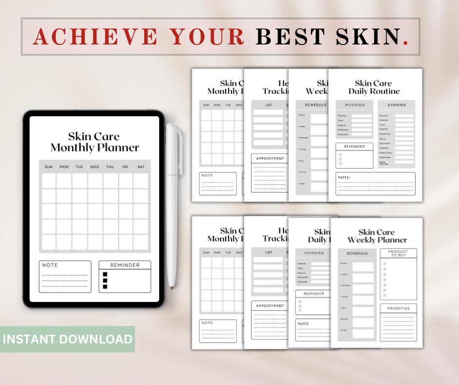 Daily Skincare Routine Planner Printable Self-care Guide Instant ...