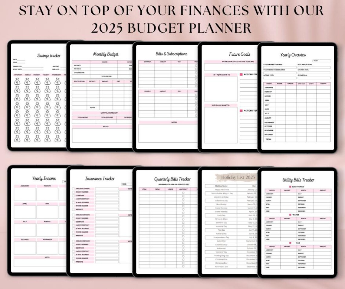 2025 Budget Planner Editable Financial Organizer to Track Income ...