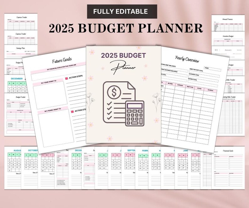 2025 Budget Planner Editable Financial Organizer to Track Income ...