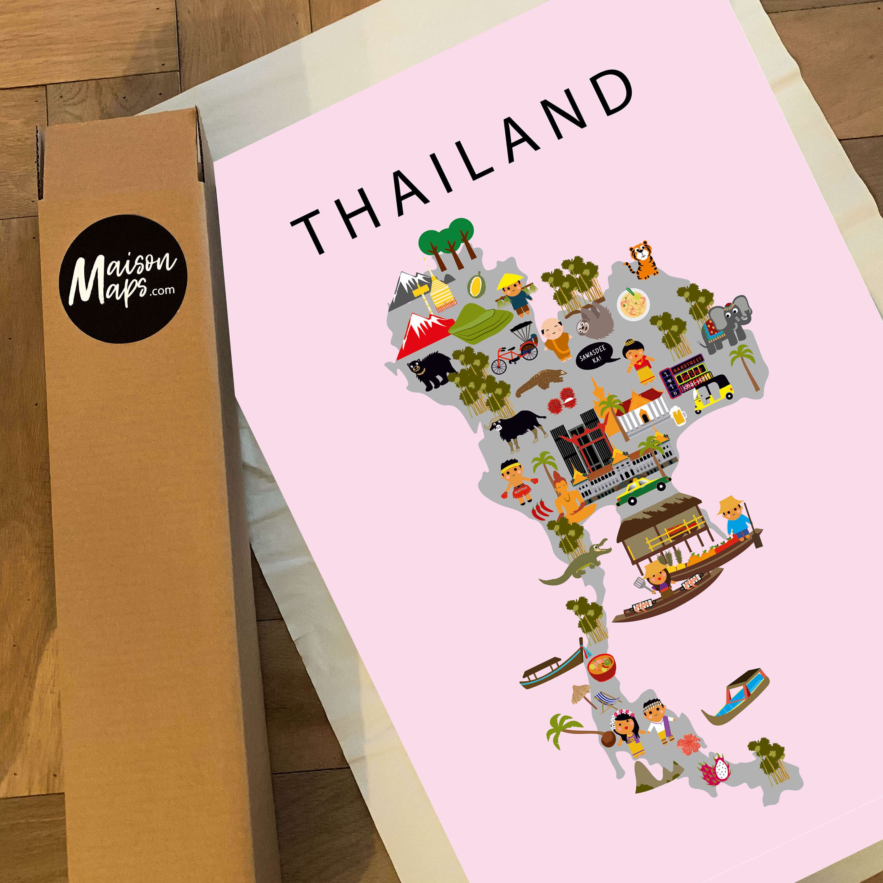 Poster of Thailand Paper Educational 50 X 70 Cm Kids - Etsy