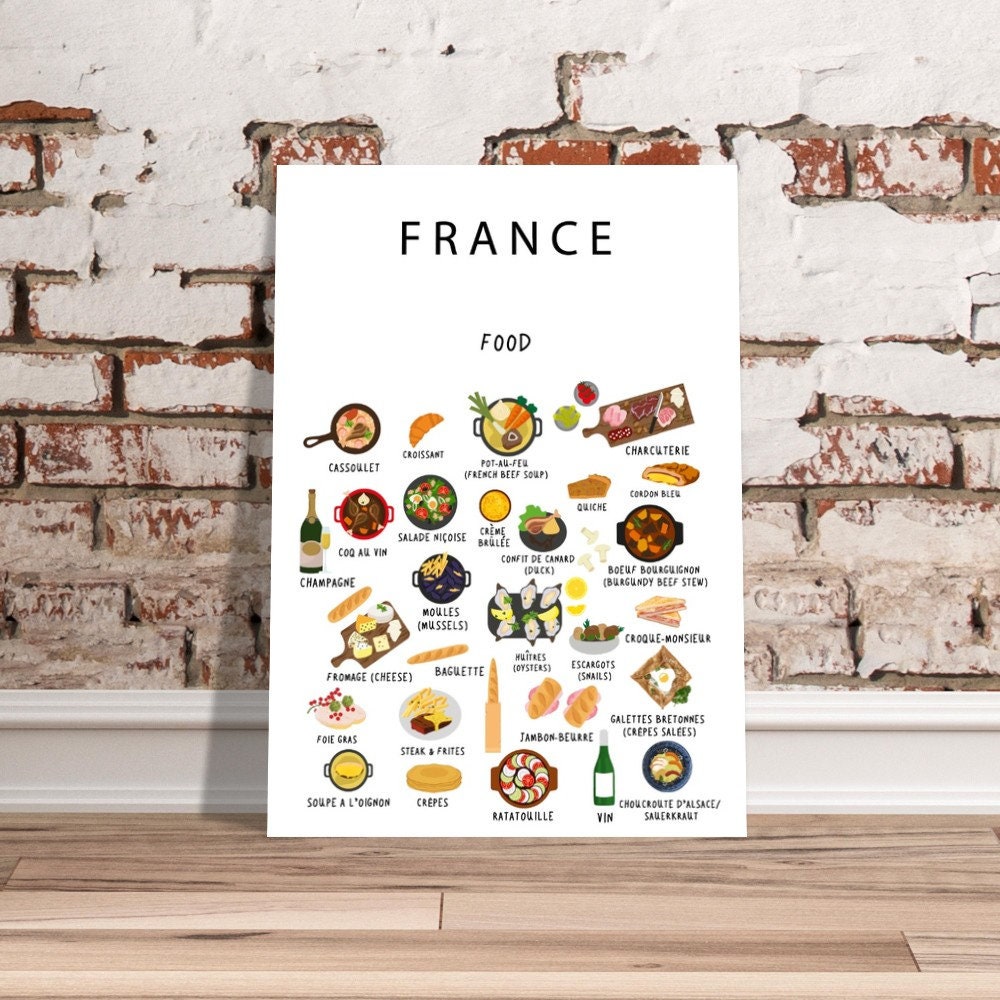 Poster of French Food White Paper Educational 50 X 70 Cm A2 A3 A4 ...