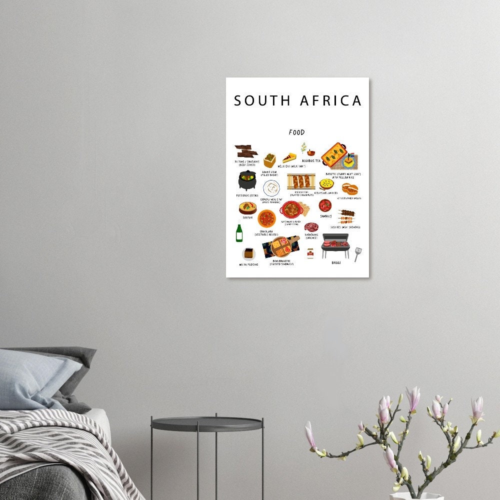 Poster of South African Food White Paper A2 A3 50 X 70 Cm World Map ...