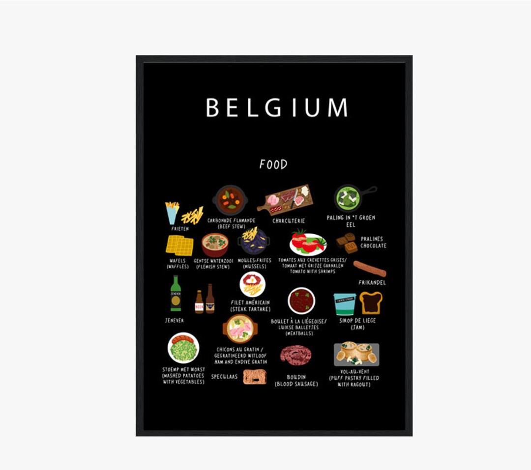 Poster of Belgium Food Paper Educational 50 X 70 Cm World Map Kitchen ...