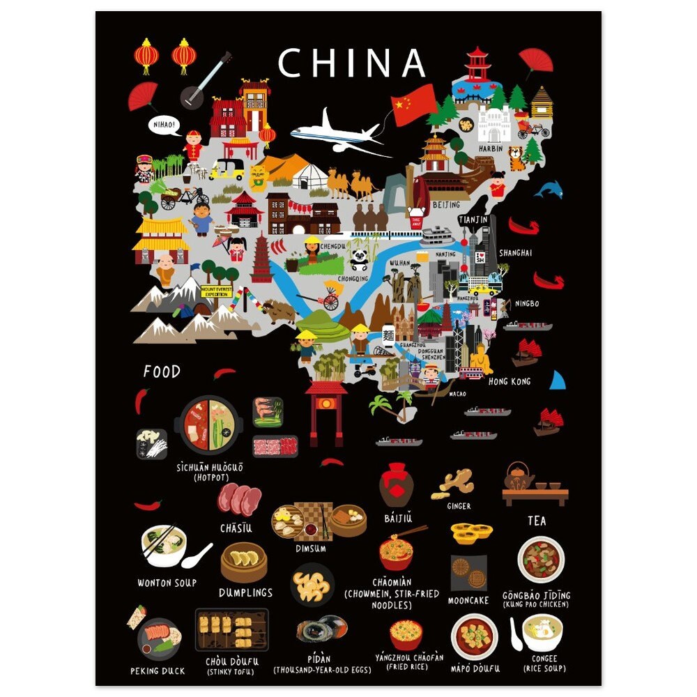 Kids Poster China | Paper | Educational | World Map | Travel | Wall ...