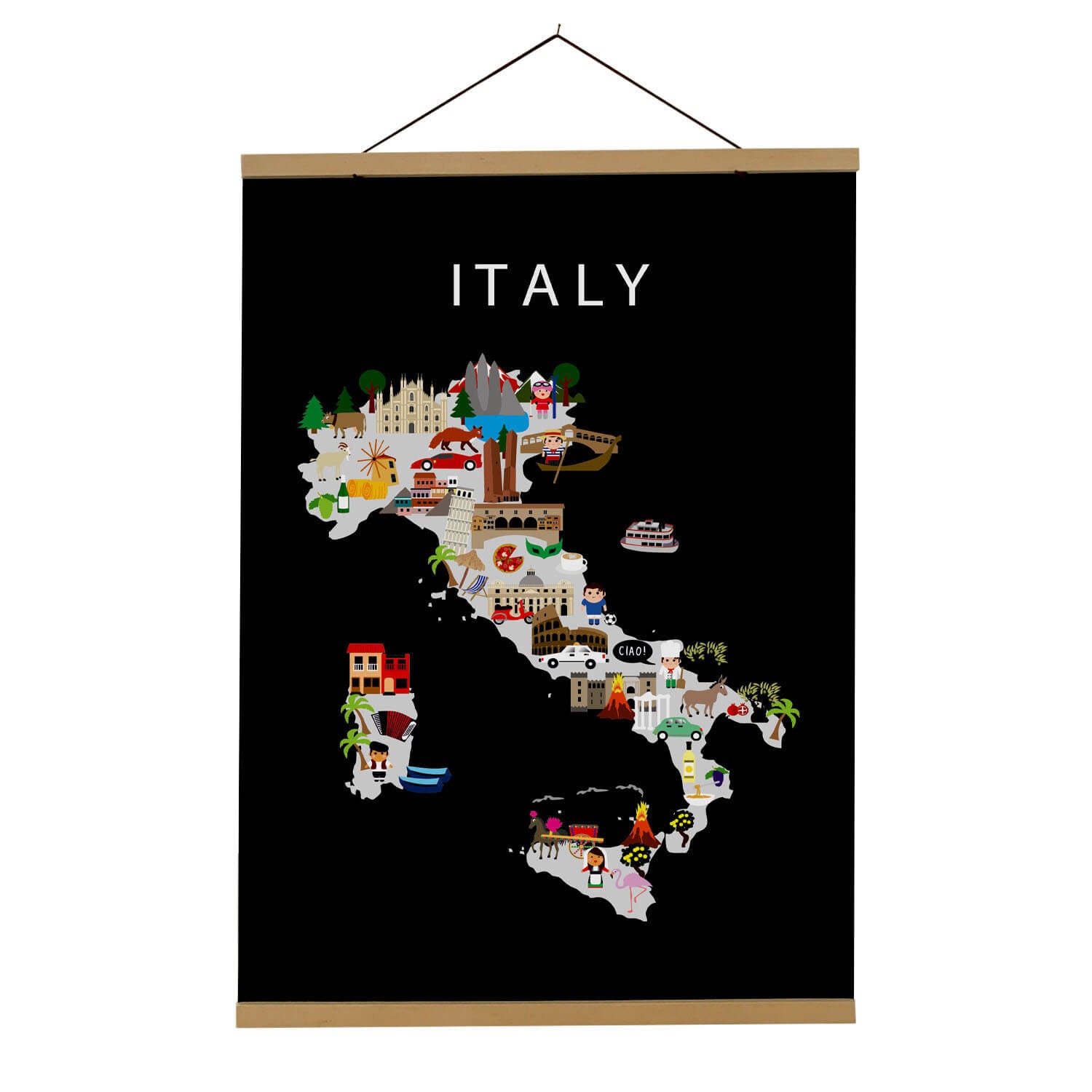 Poster of Italy Paper Educational 50 X 70 Cm Kids - Etsy