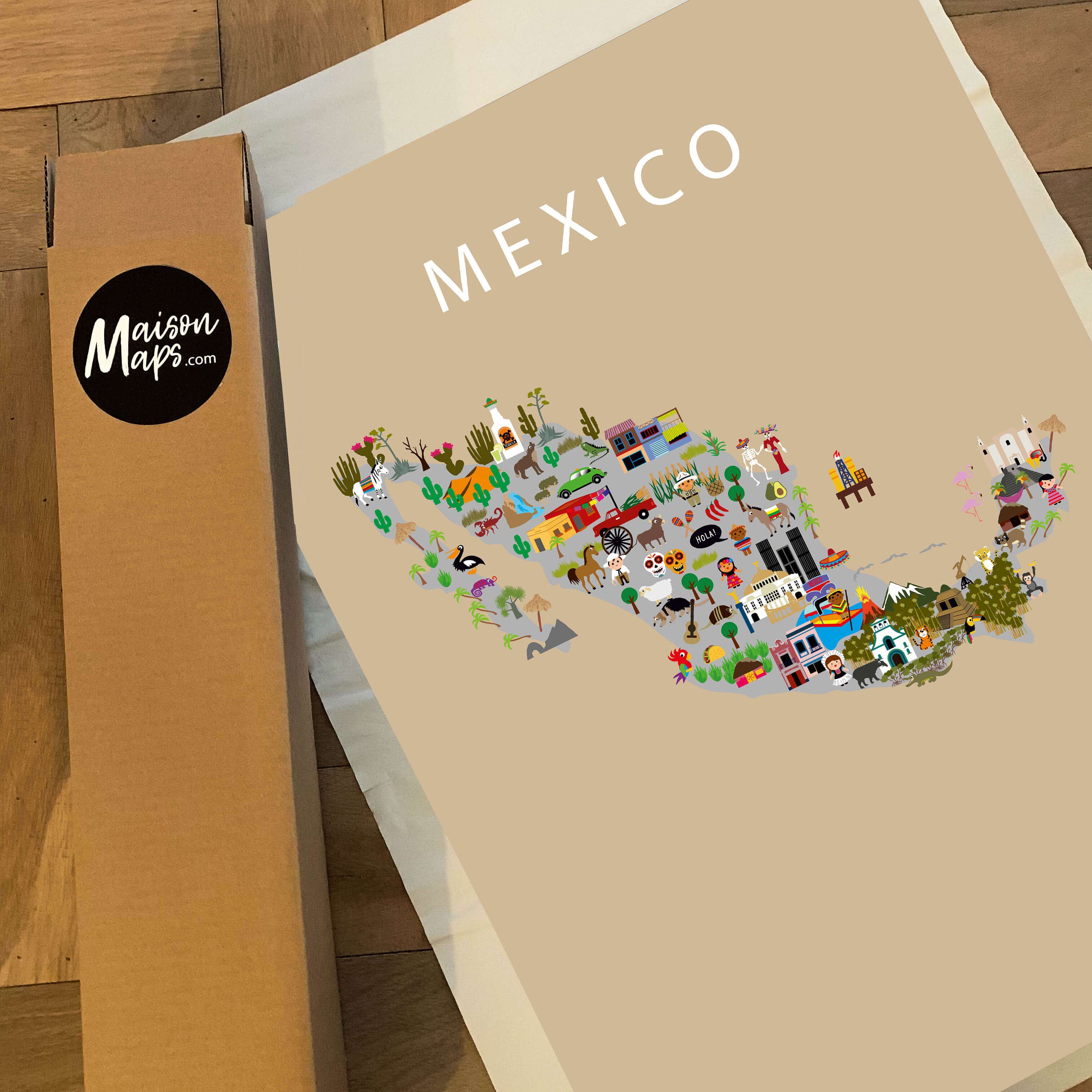 Poster of Mexico Paper Educational 50 X 70 Cm Kids - Etsy