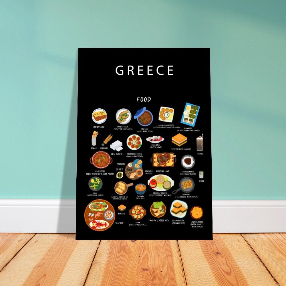 Poster of Greek Food Paper Educational 50 X 70 Cm World Map Kitchen ...