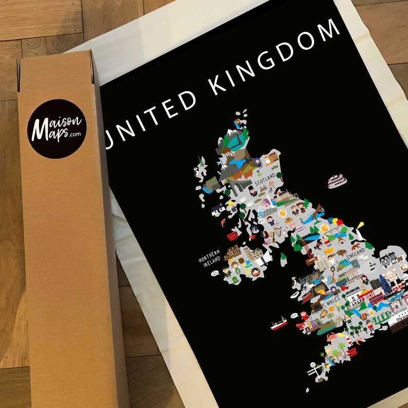 Poster of the United Kingdom Paper Educational 50 X 70 Cm Kids World ...