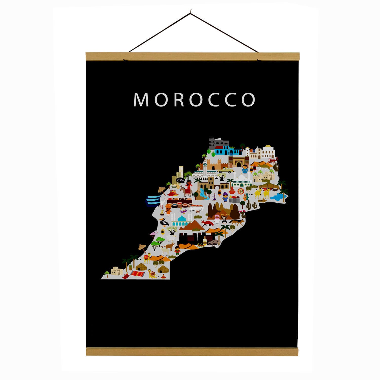 Poster of Morocco Paper Educational 50 X 70 Cm Kids World Map Nursery ...