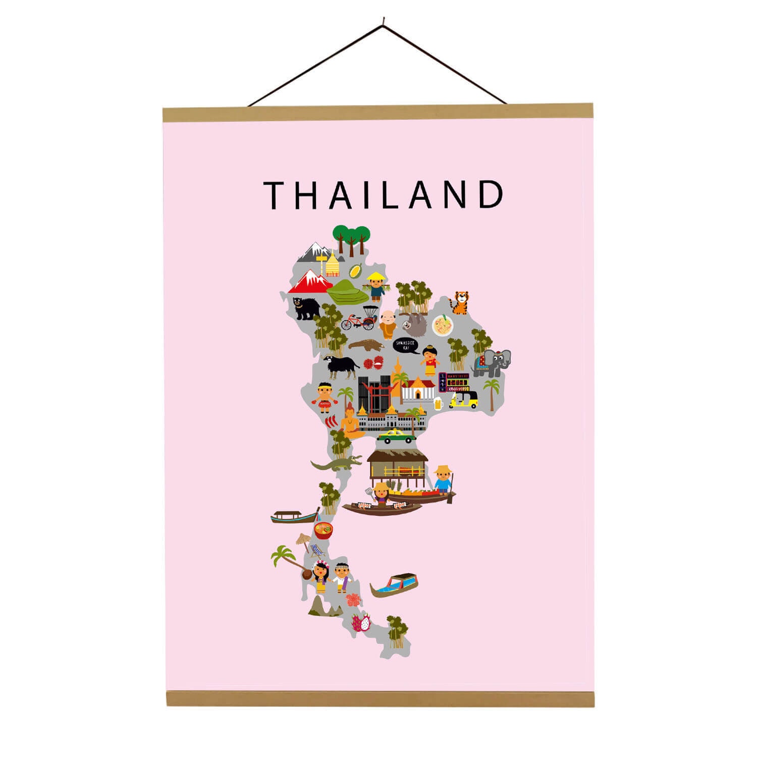 Poster of Thailand Paper Educational 50 X 70 Cm Kids - Etsy