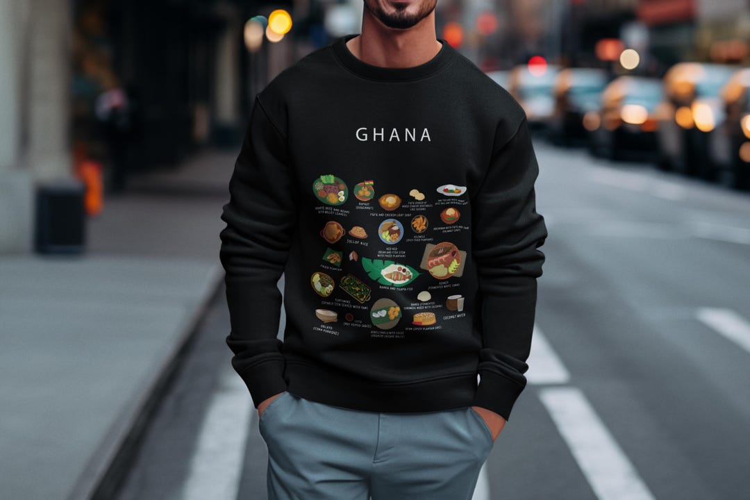 Cozy Ghanaian Food Sweater Jollof Rice, Fufu & Kelewele Lover Gift ...