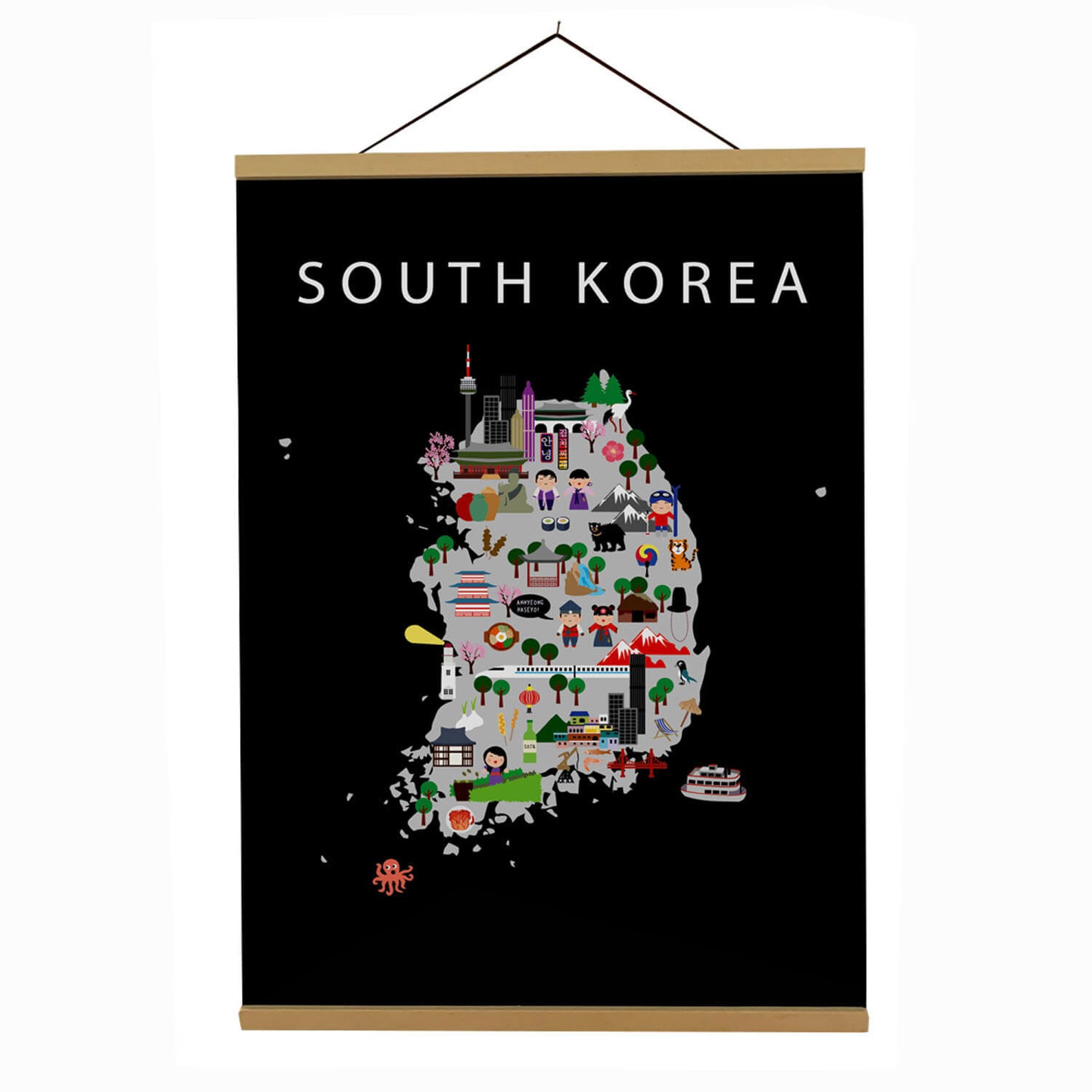 Poster of South Korea Paper Educational 50 X 70 Cm Kids World Map ...