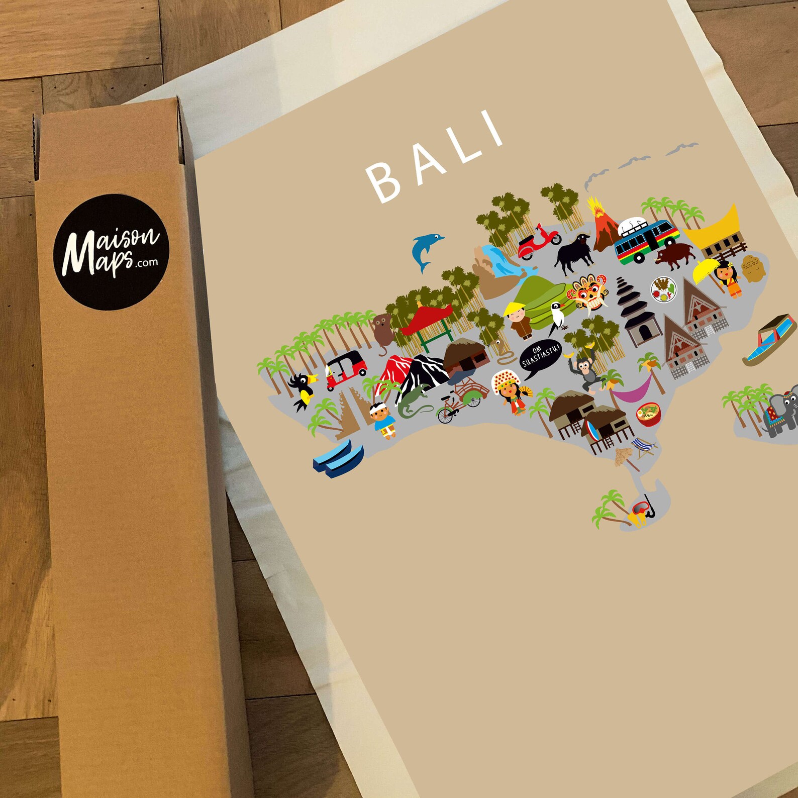 Poster of Bali Paper Educational 50 X 70 Cm Kids - Etsy