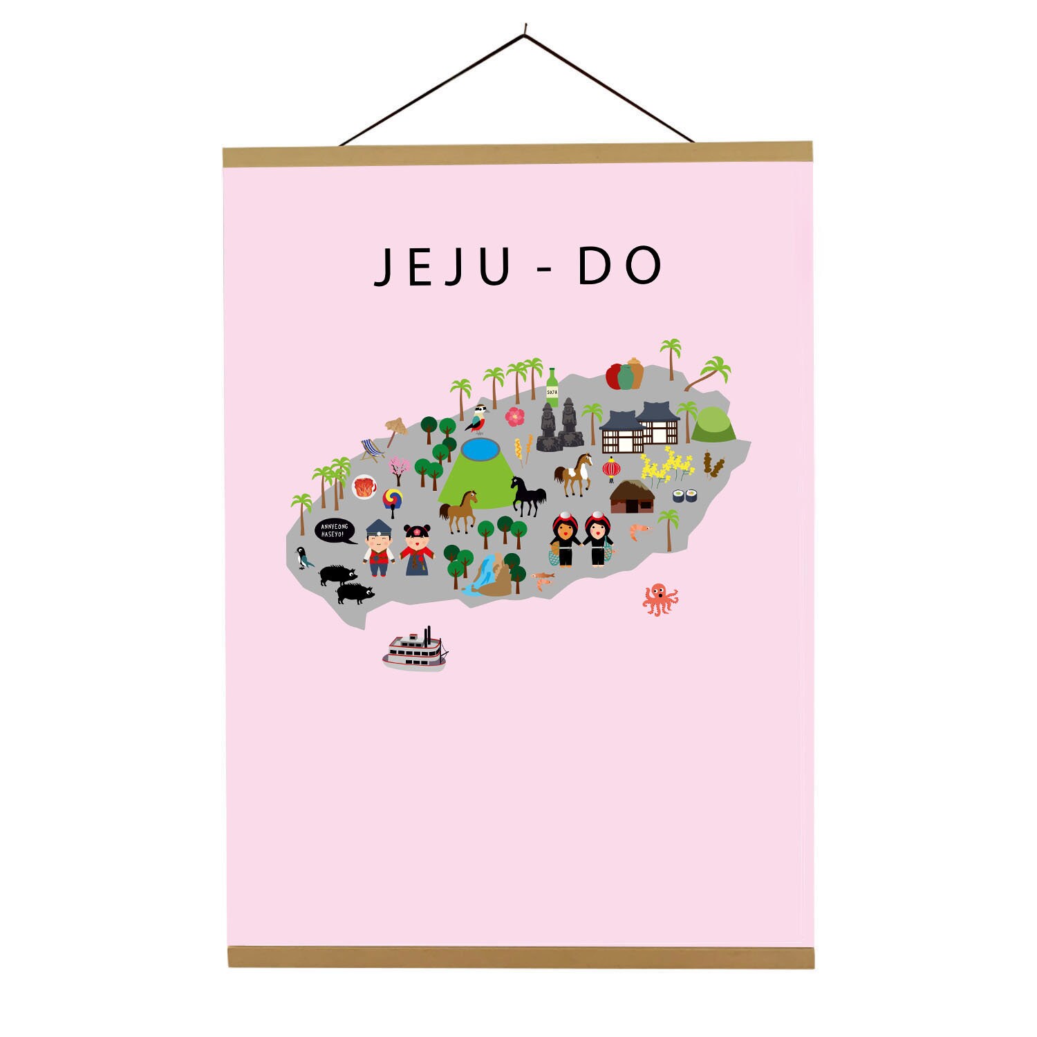 Poster of Jeju-do Island Paper Educational 50 X 70 Cm Kids World Map ...