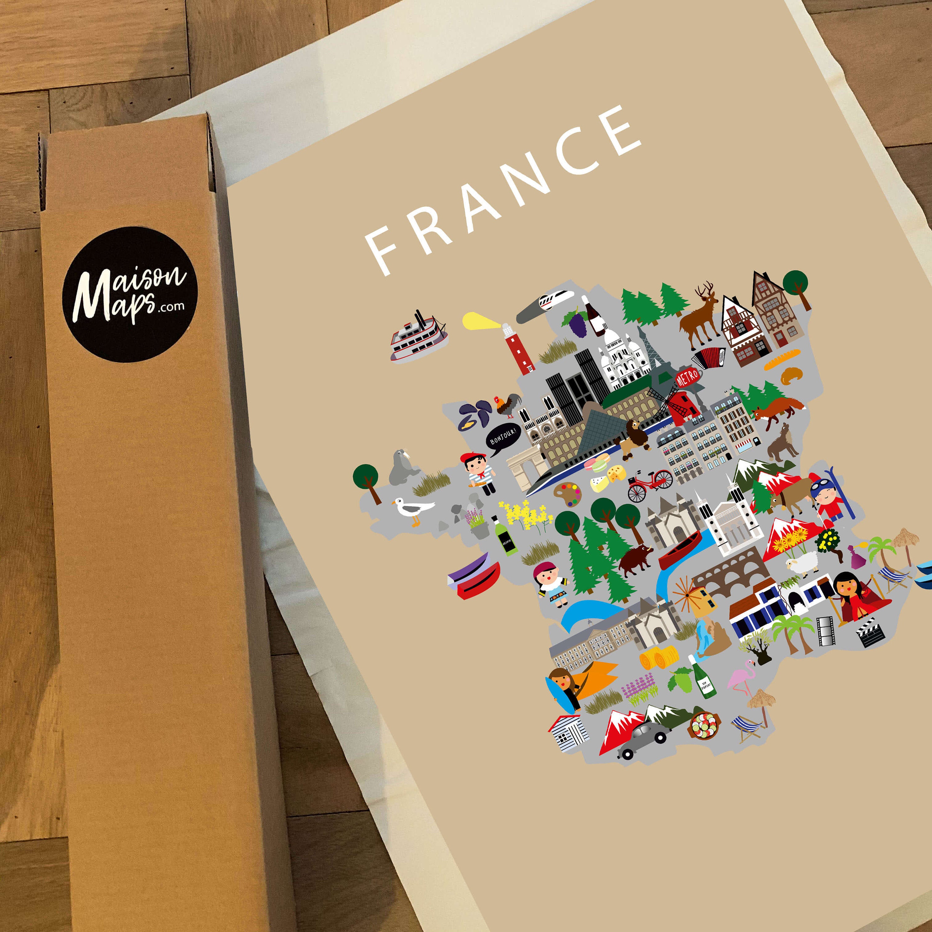 Poster of France Paper Educational 50 X 70 Cm Kids - Etsy