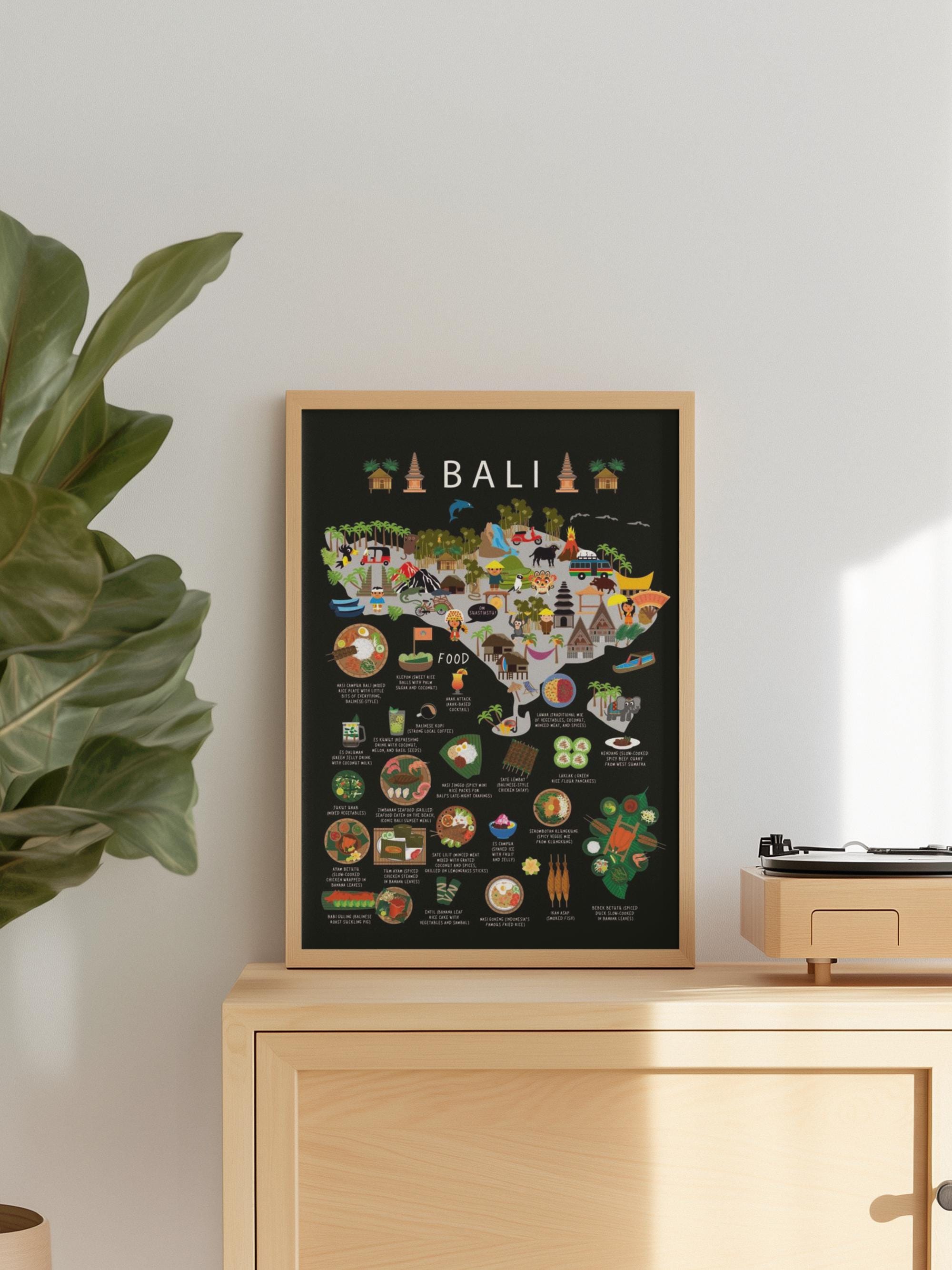 Bali Kids Map Poster: Balinese Food & Culture Wall Art - Etsy