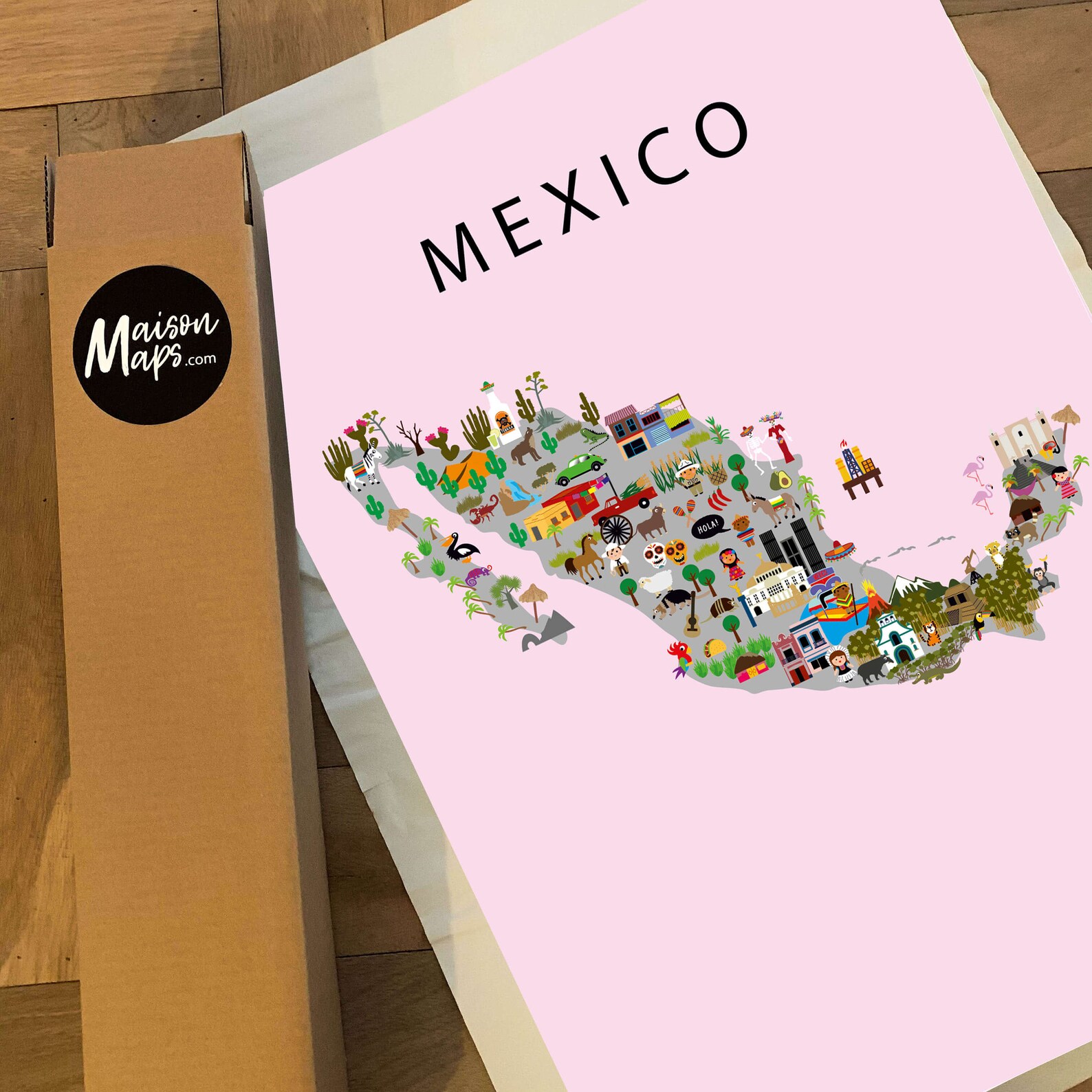 Poster of Mexico Paper Educational 50 X 70 Cm Kids - Etsy