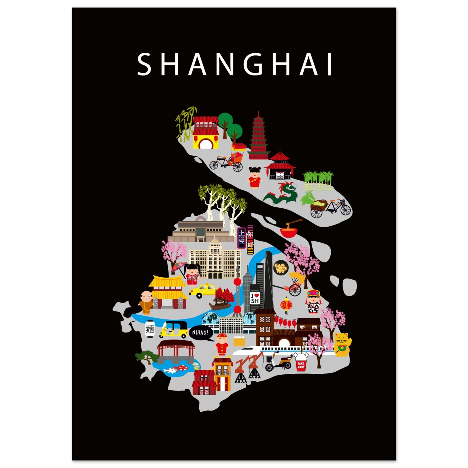 Poster of Shanghai | Paper | Educational | 50 X 70 Cm | Kids | World ...