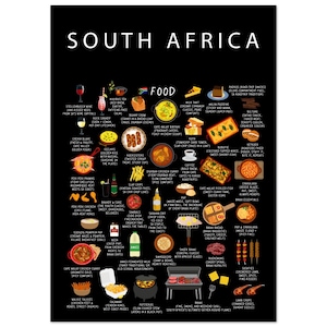 South Africa Food Poster – Traditional Street Food Wall Art, Kitchen ...