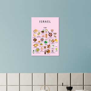Poster of Israel Food Pink | Paper | A2 | A3 | 50 X 70 Cm | Kitchen ...