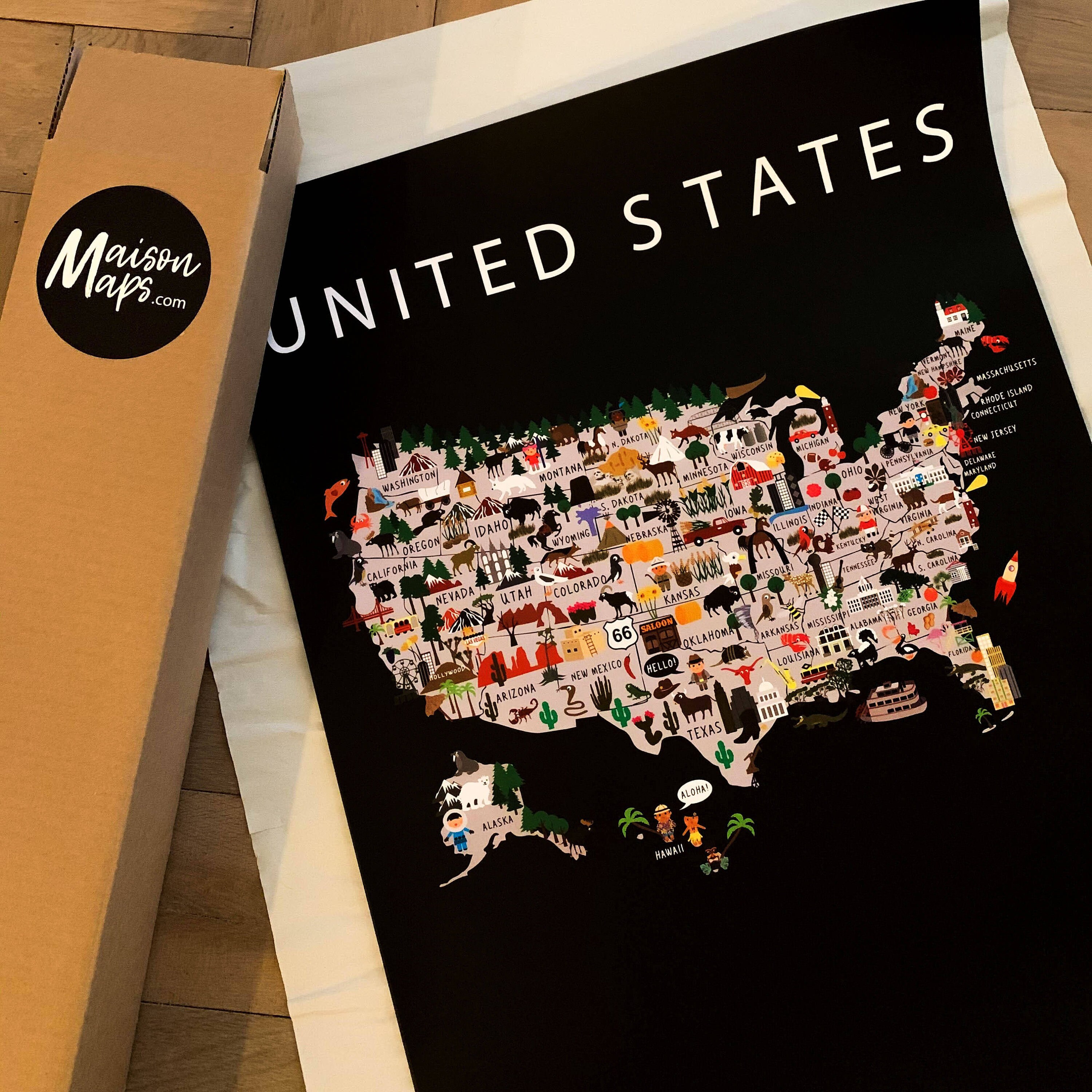 Poster of the United States of America Paper Educational 50 X 70 Cm ...