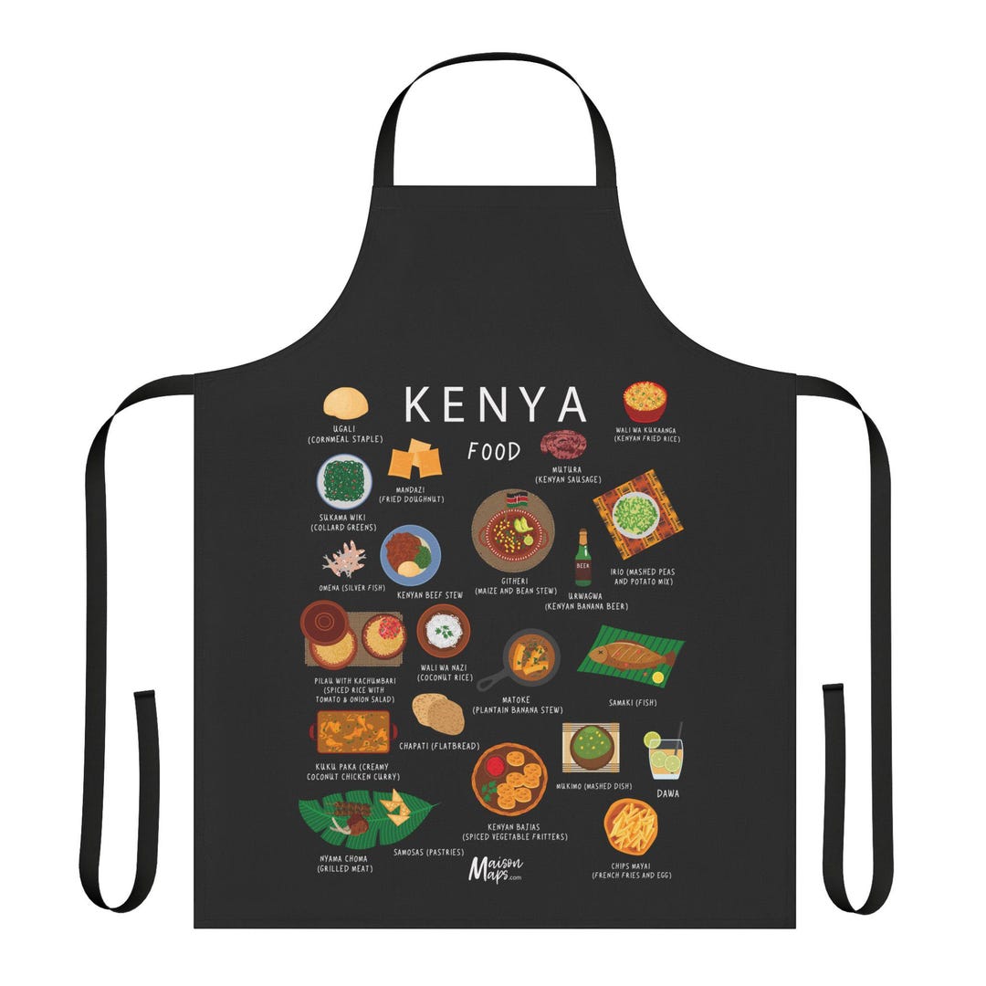 Kenyan Food Feast Apron, Cultural Kitchen Cooking Accessory, Gift for ...