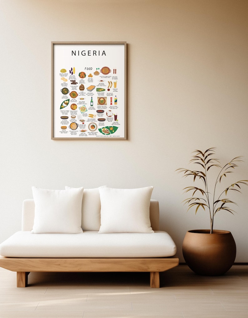 Nigeria Food Poster – Nigerian Street Food Wall Art Print, African ...