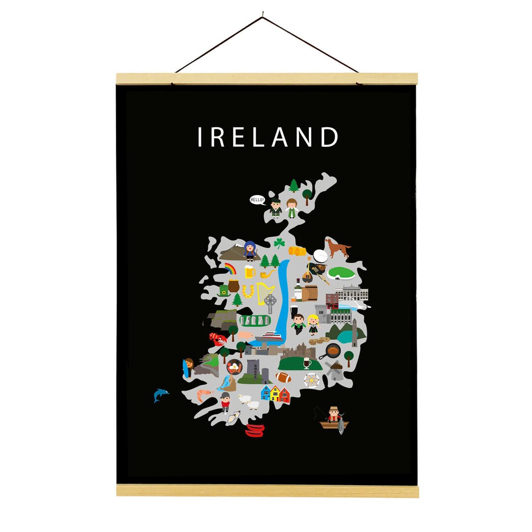 Poster of Ireland | Paper | Educational | 50 X 70 Cm | Kids | World Map ...