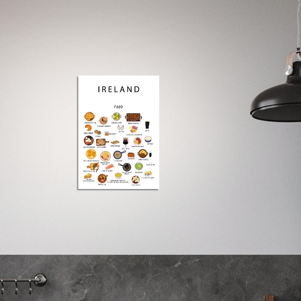 Poster of Irish Food White Paper Educational 50 X 70 Cm World Map ...