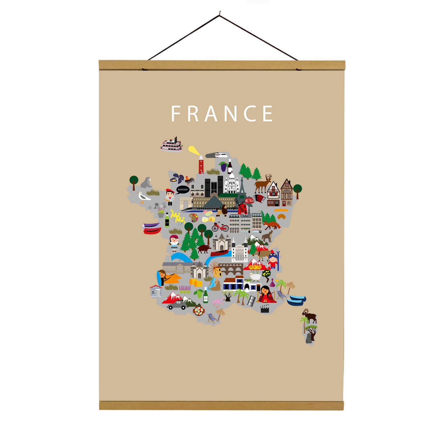 Poster of France Paper Educational 50 X 70 Cm Kids - Etsy