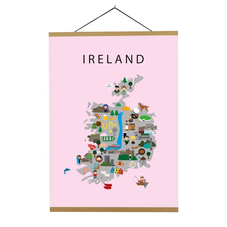 Poster of Ireland Paper Educational 50 X 70 Cm Kids World Map Nursery ...