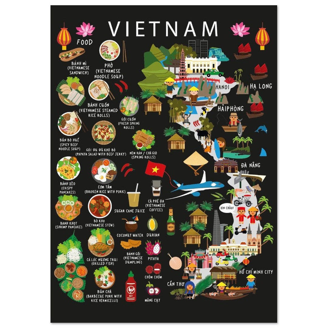 Kids Poster Vietnam Paper Educational World Map Travel Wall Decor - Etsy