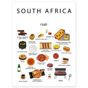 Poster of South African Food White Paper A2 A3 50 X 70 Cm World Map ...