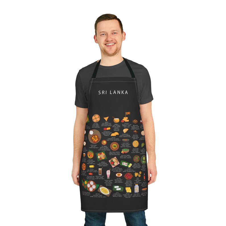 Sri Lanka Food Apron | Island Cuisine Illustrated - Etsy