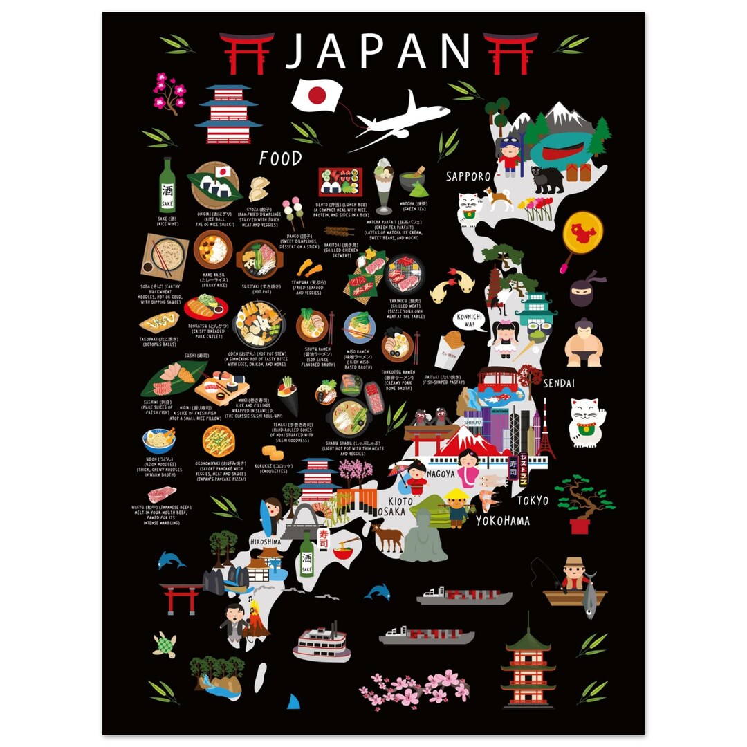 Japan Kids Map Poster: Educational Travel Wall Art - Etsy