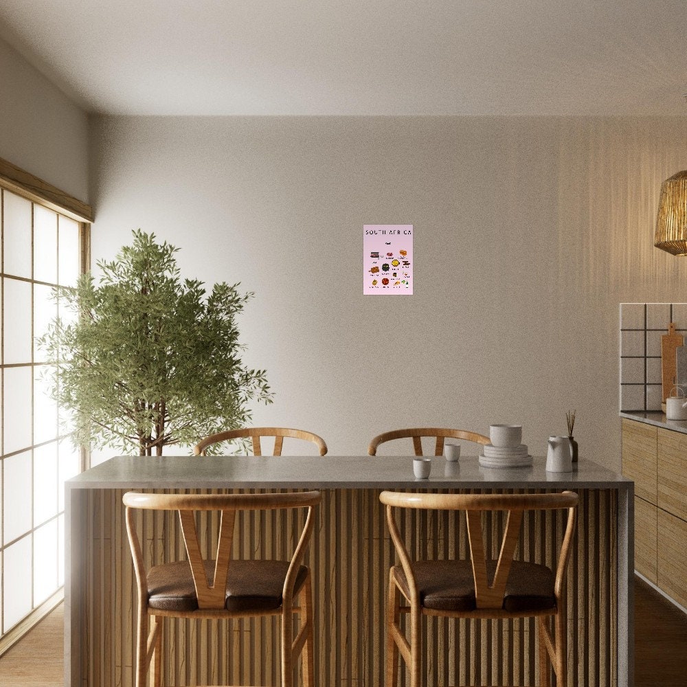 Poster of South African Food Pink Paper 50 X 70 Cm A2 - Etsy