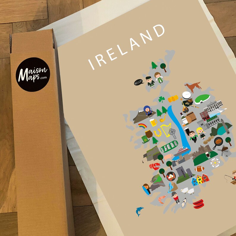 Poster of Ireland Paper Educational 50 X 70 Cm Kids World Map Nursery ...