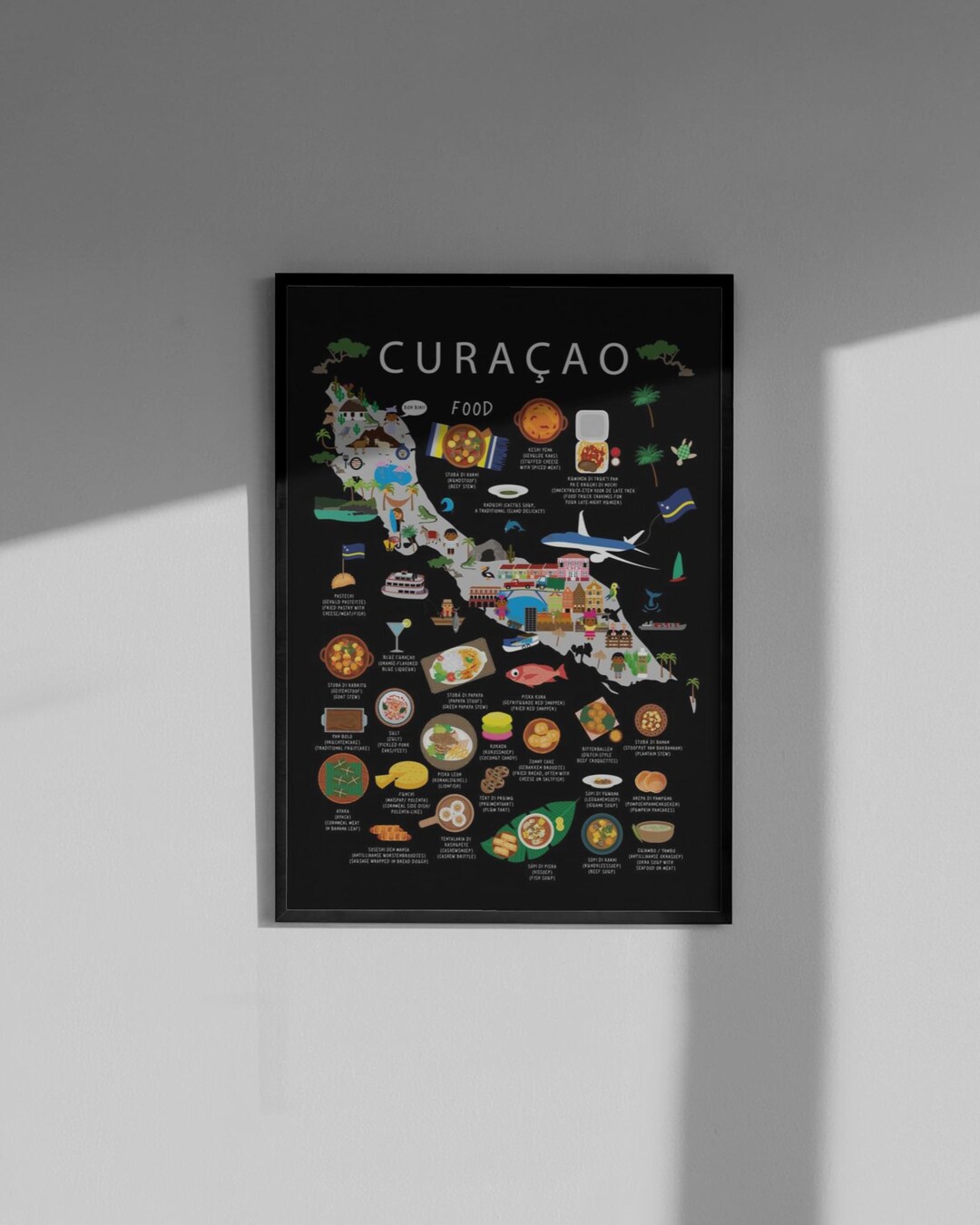 Curaçao Kids Poster: Caribbean Food Map, Island Wall Art - Etsy UK