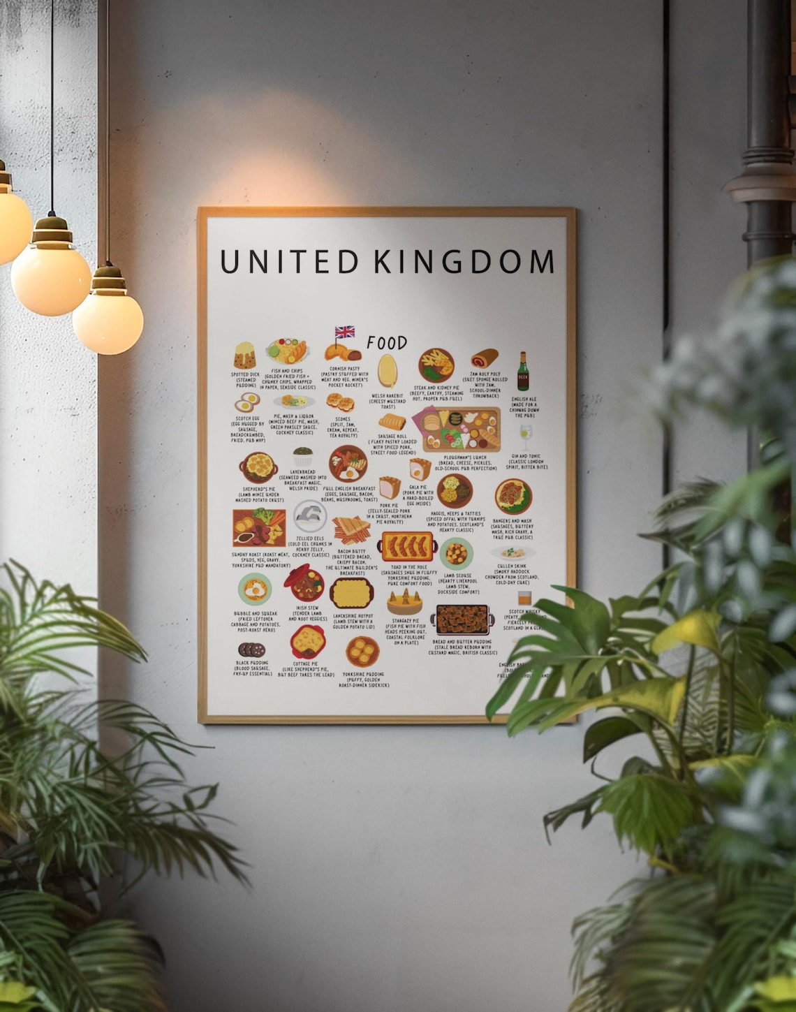 United Kingdom Food Poster – British Street Food Wall Art Print, UK ...