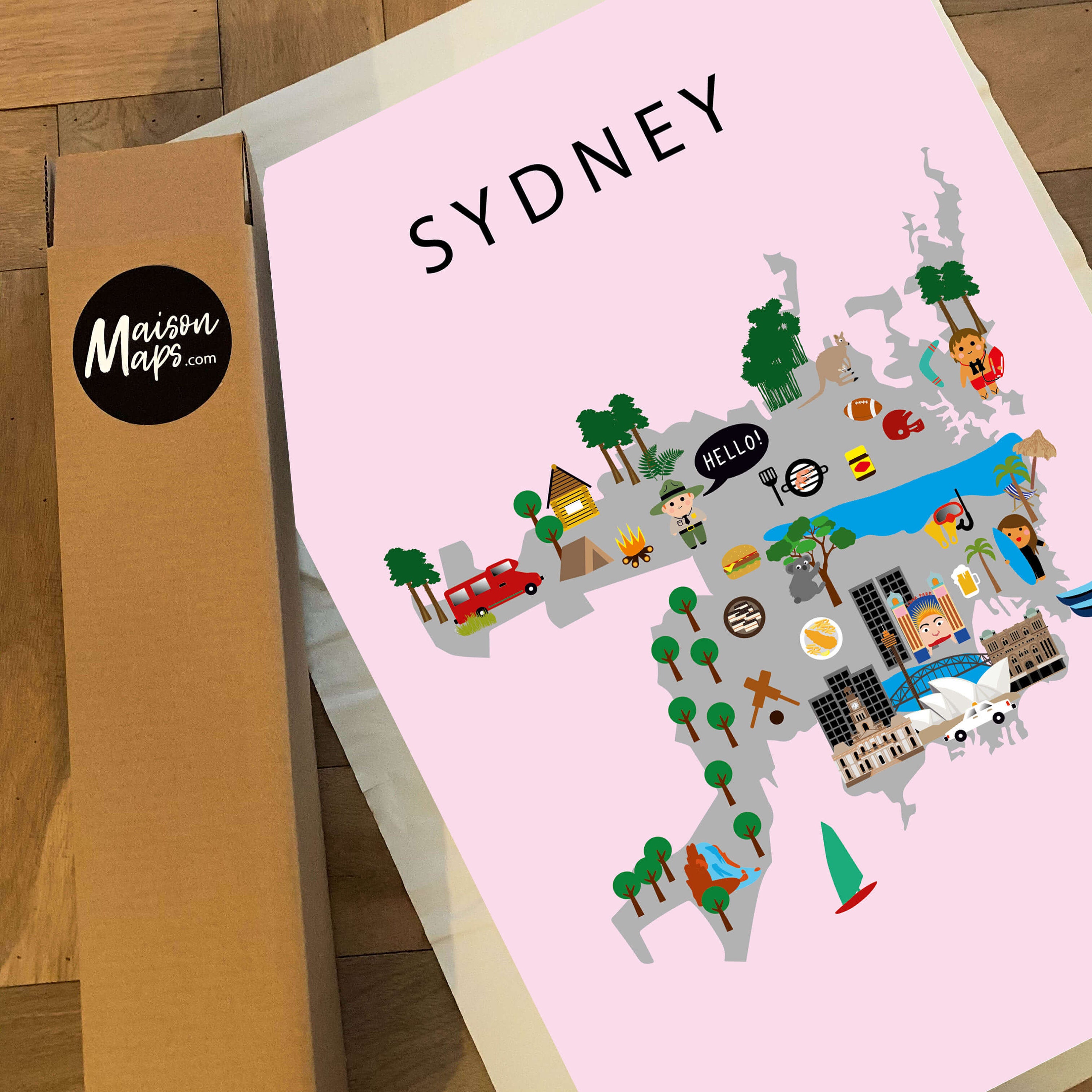 Poster of Sydney Paper Educational 50 X 70 Cm Kids World Map Nursery ...