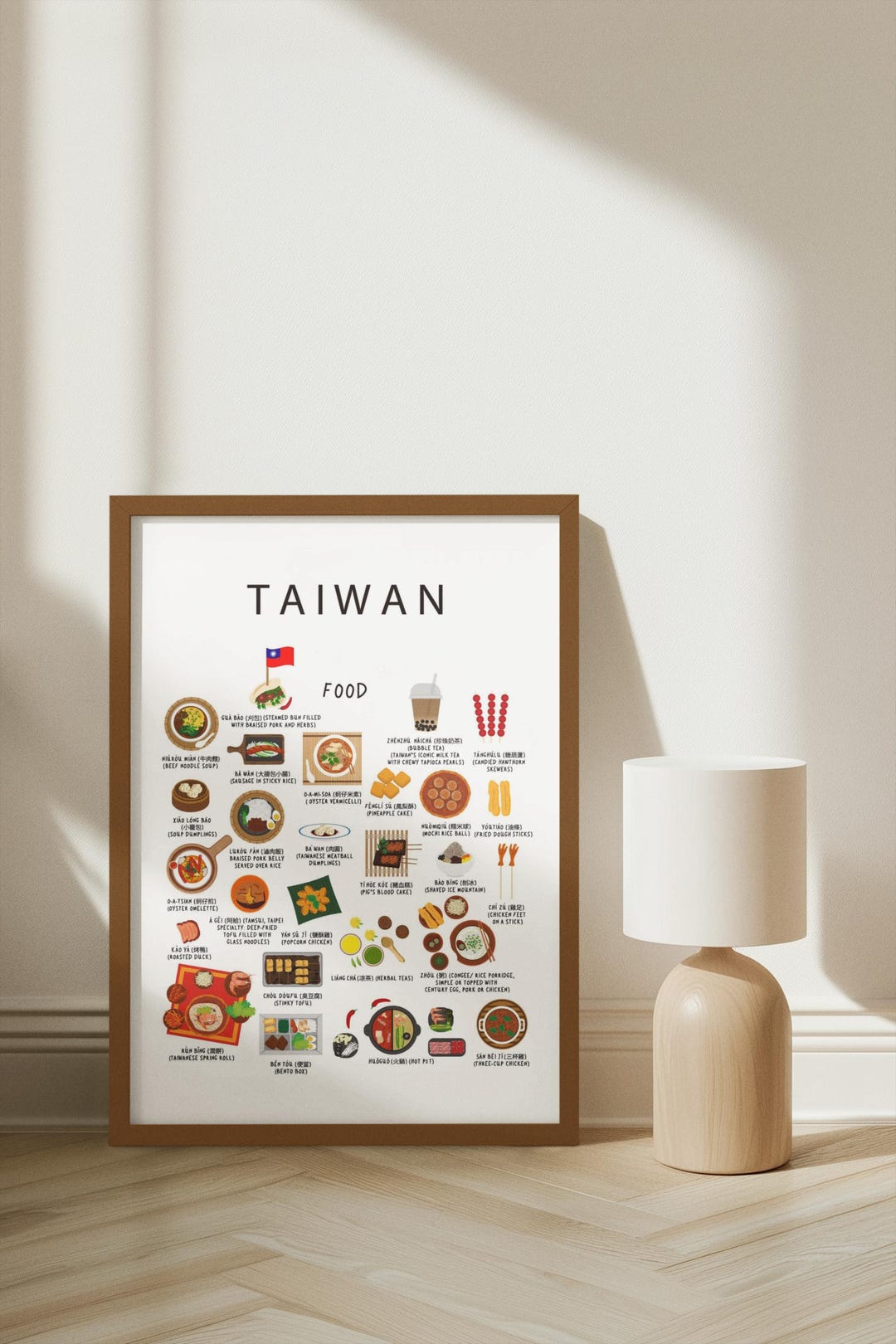 Taiwan Food Poster – Taiwanese Street Food Wall Art Print, Kitchen ...