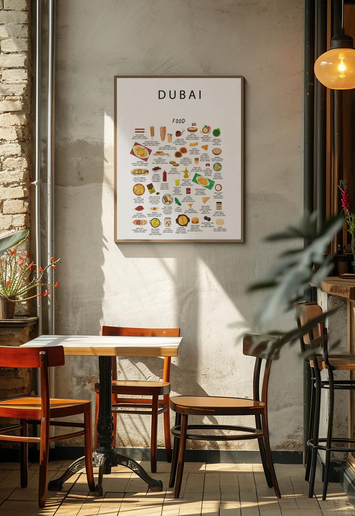 Dubai Food Poster – Emirati Street Food Wall Art Print, Middle Eastern ...