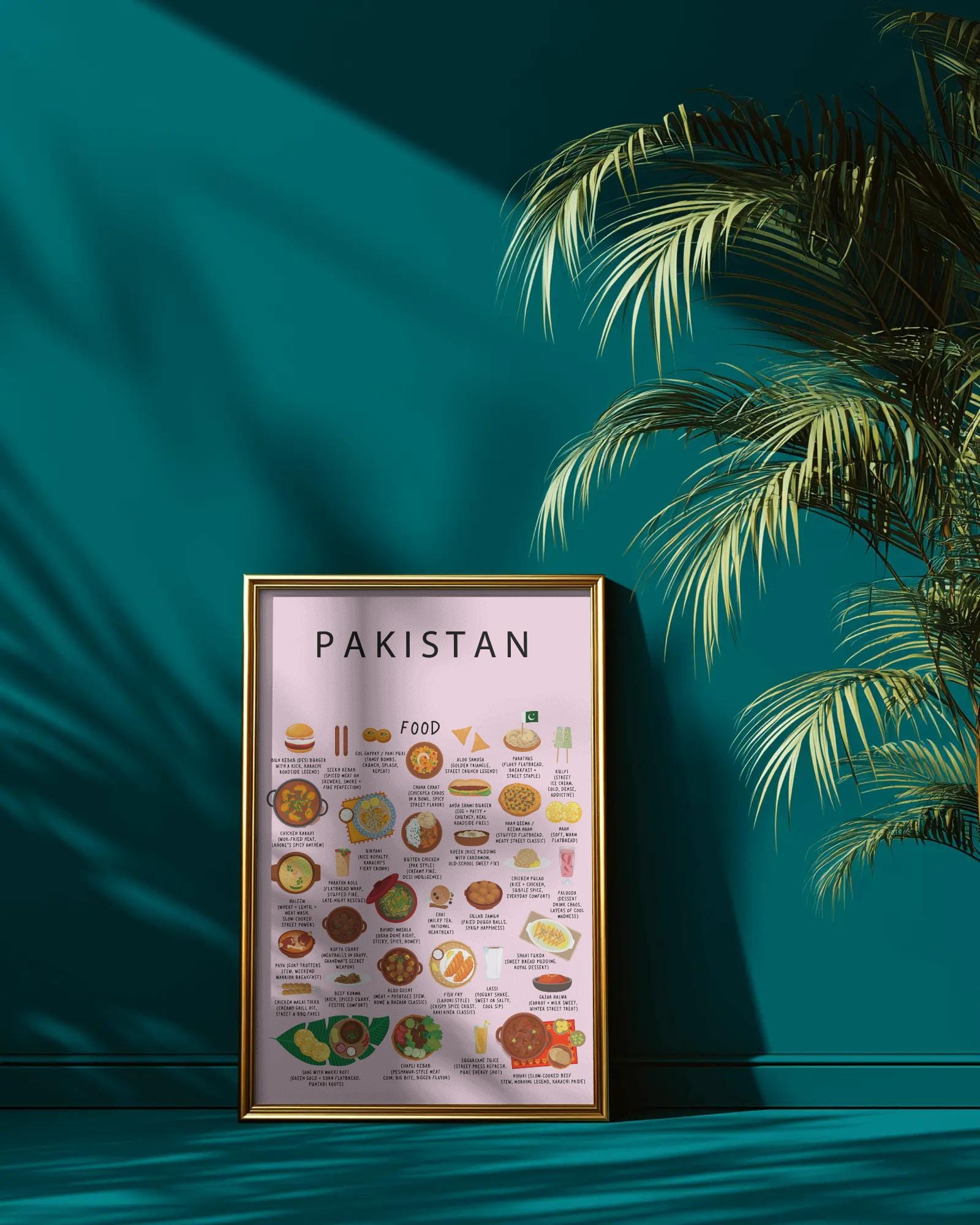 Pakistan Food Poster – Pakistani Street Food Wall Art Print, Asian ...