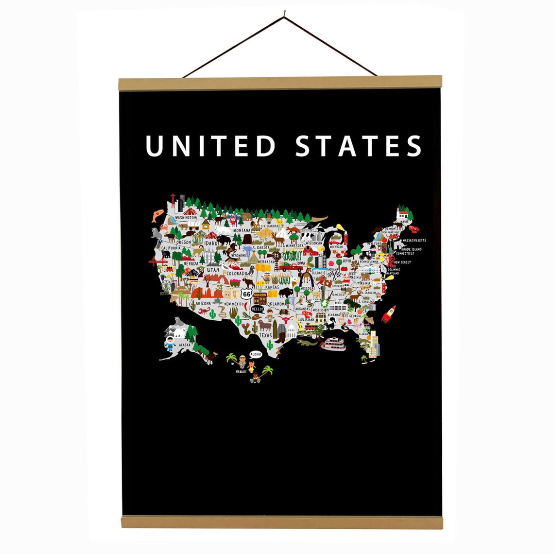 Poster of the United States of America Paper Educational - Etsy